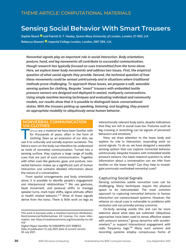 Sensing_Social_Behavior_With_Smart_Trousers | PDF