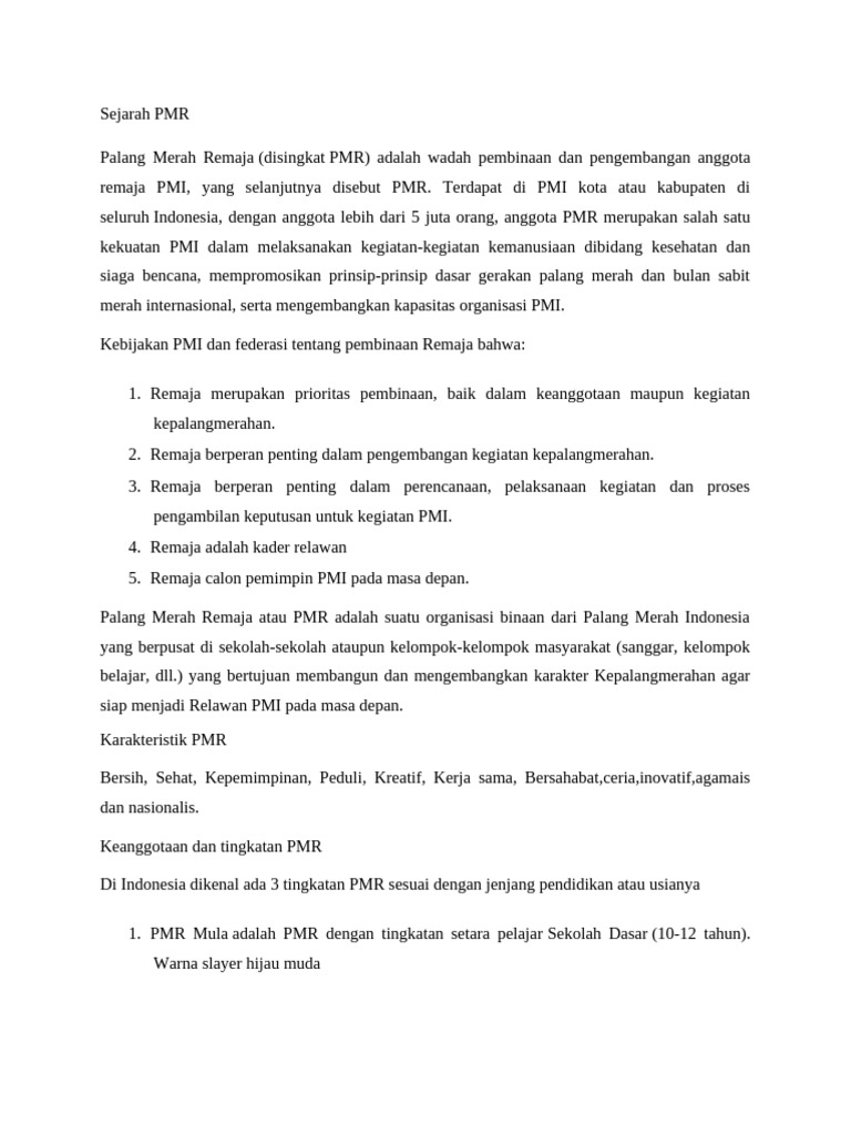 Sejarah PMR | PDF