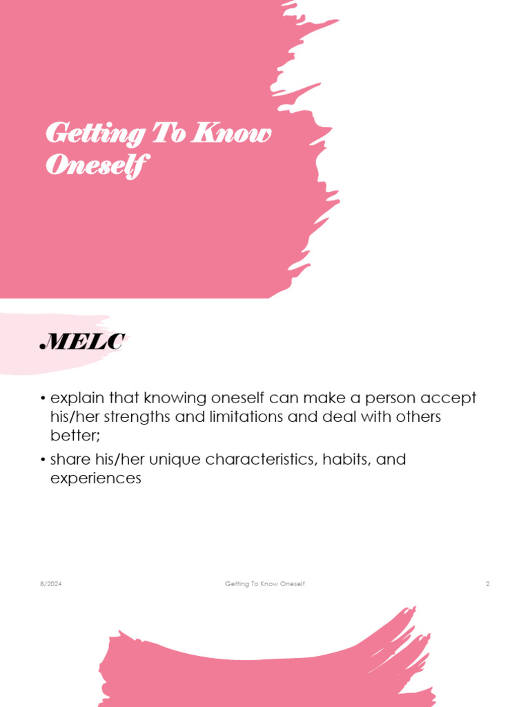 2 Getting To Know Oneself | PDF