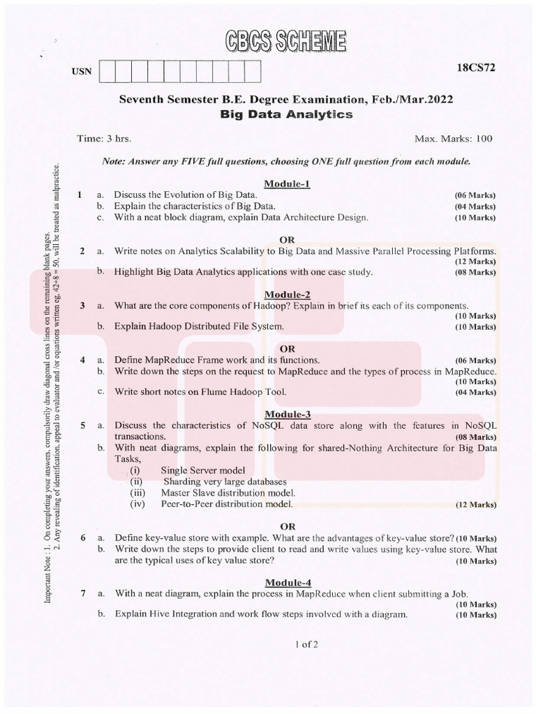 18cs72 Solved Question Paper - VTU TIE | PDF
