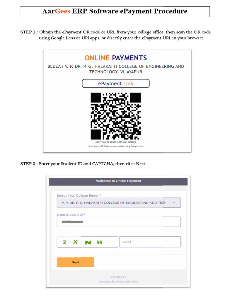 AarGees EPayment Procedure | PDF