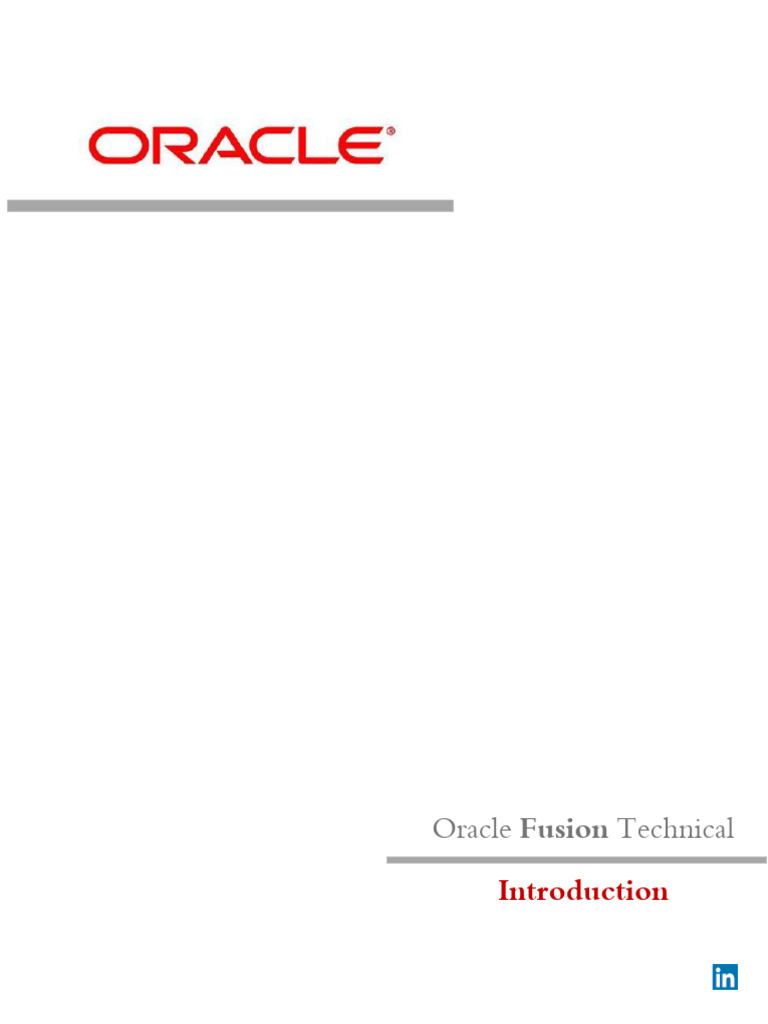 1.1 - Introduction To Oracle Fusion Technical | PDF