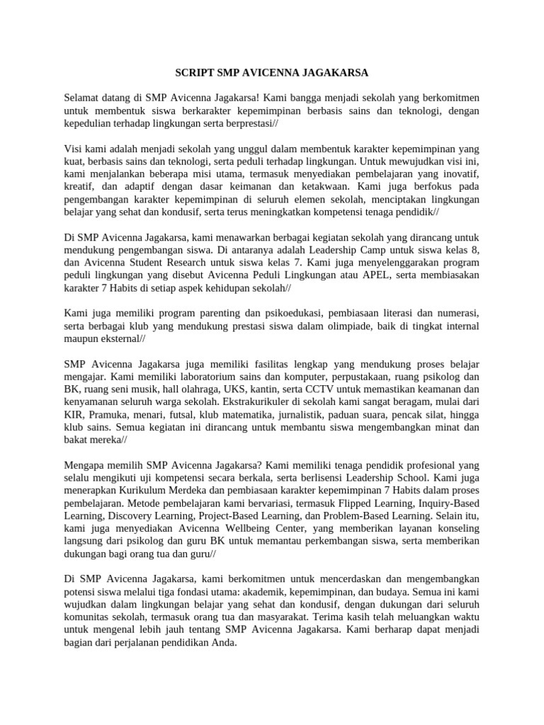 (Script) SMP JGK | PDF