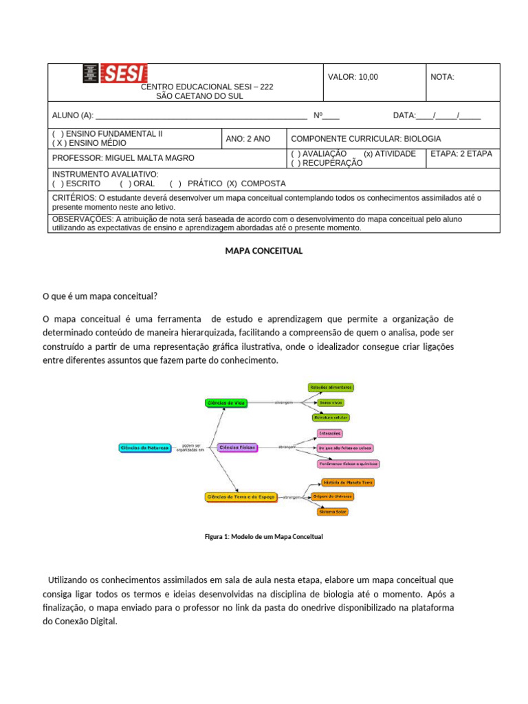 Mapa Conceitual Atividade | PDF