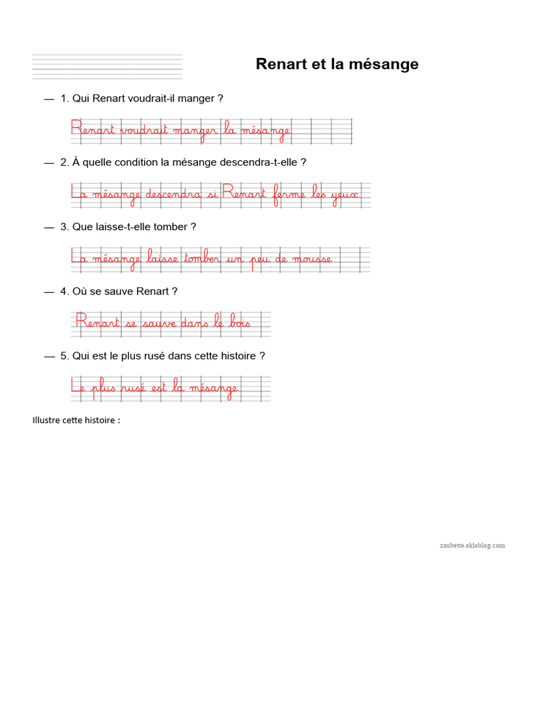 Renart Et La Mesange CORRECTION | PDF