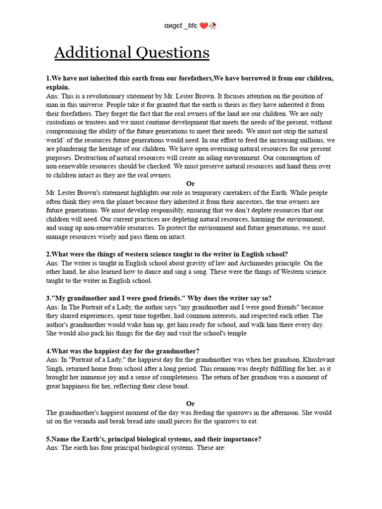 Additional Questions | PDF