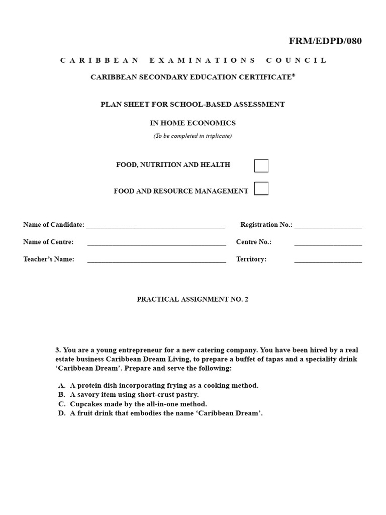 SBA #2 (Food & Nutrition) | PDF