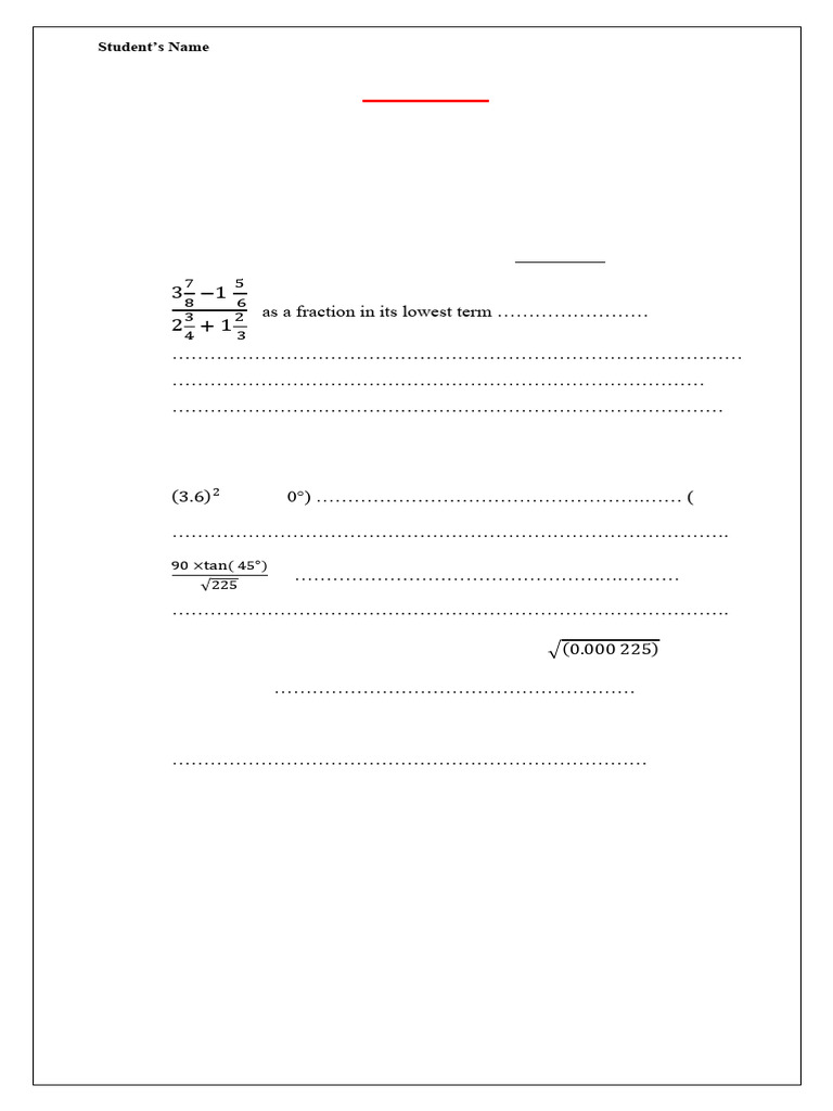 4th Form - Mock Exam Paper 2024 | PDF