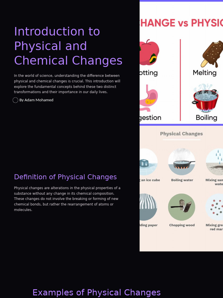 Introduction to Physical and Chemical Changes | PDF