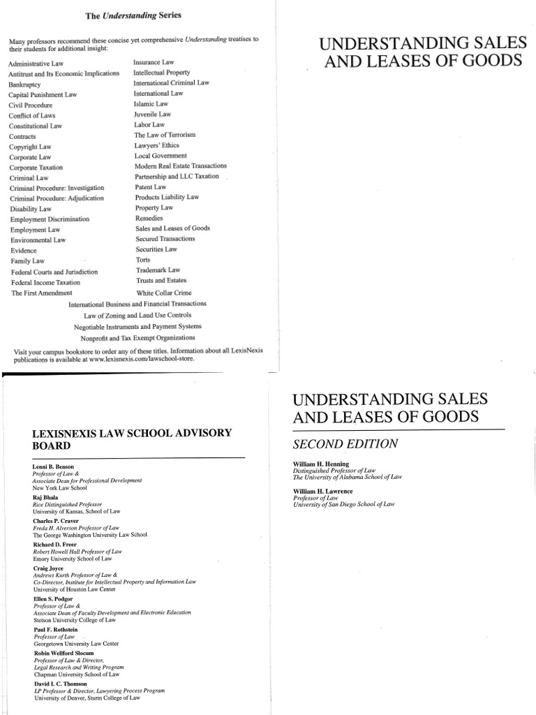 2009-Understanding Sales and Leases of Goods-LexisNexis | PDF