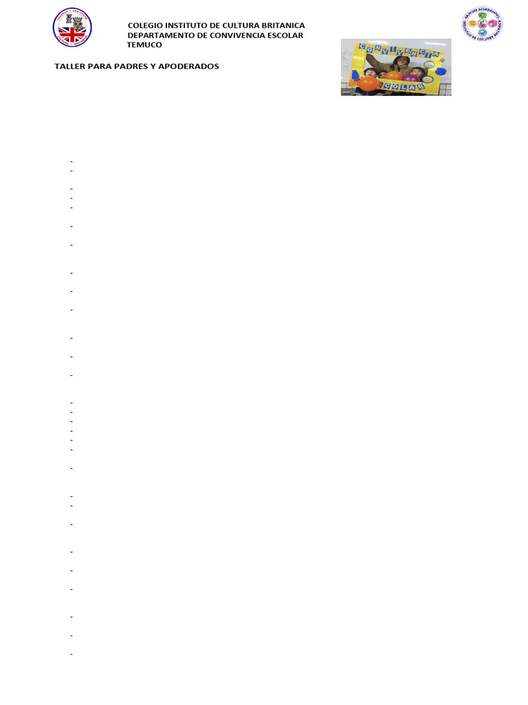 Taller para Padres y Apoderados | PDF