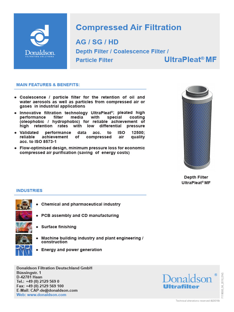MF UltraPleat Depth Filter Elements | PDF
