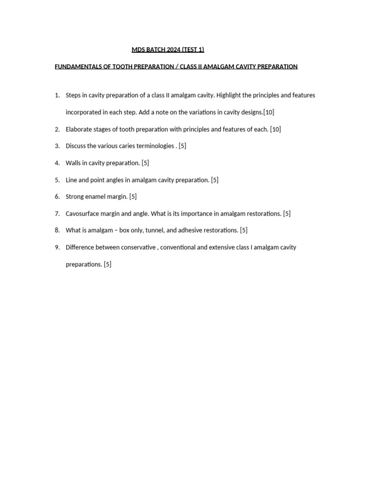 PG Class Test 1 | PDF
