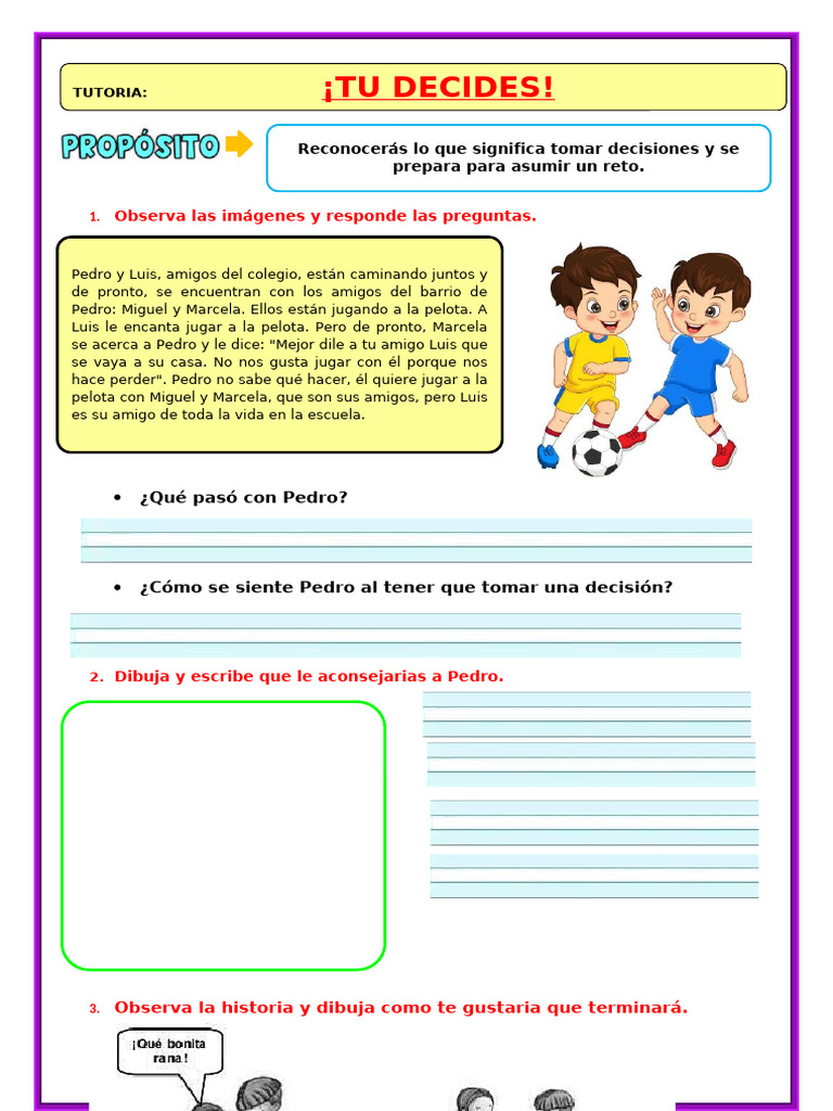 U6 S5 Ficha D5 Tutoría Tu Decides | PDF
