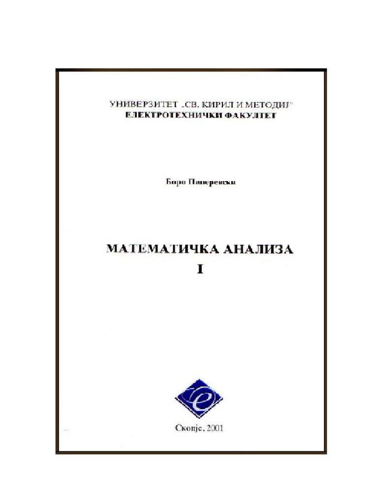 Matematicka Analiza 1 | PDF