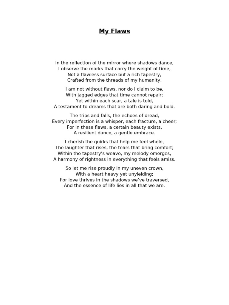 My Flaws | PDF | Poetry