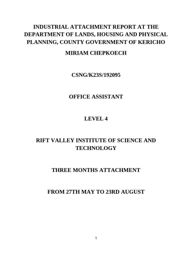 Industrial attachment report | PDF