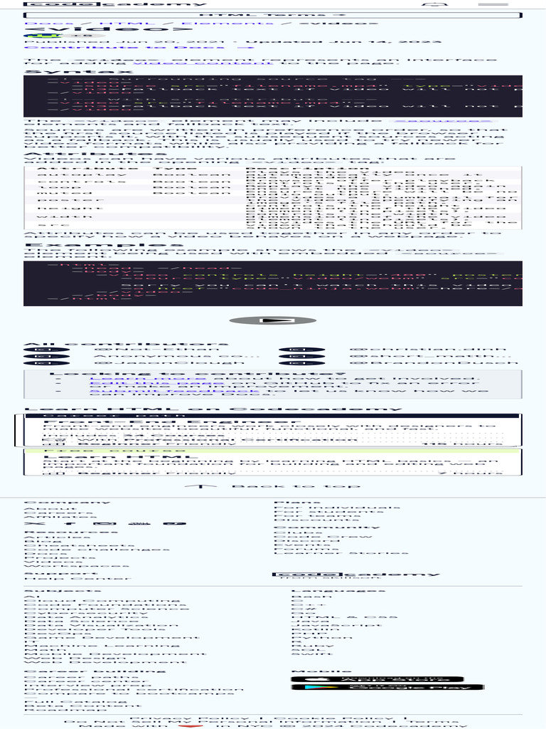 HTML Elements Codecademy | PDF