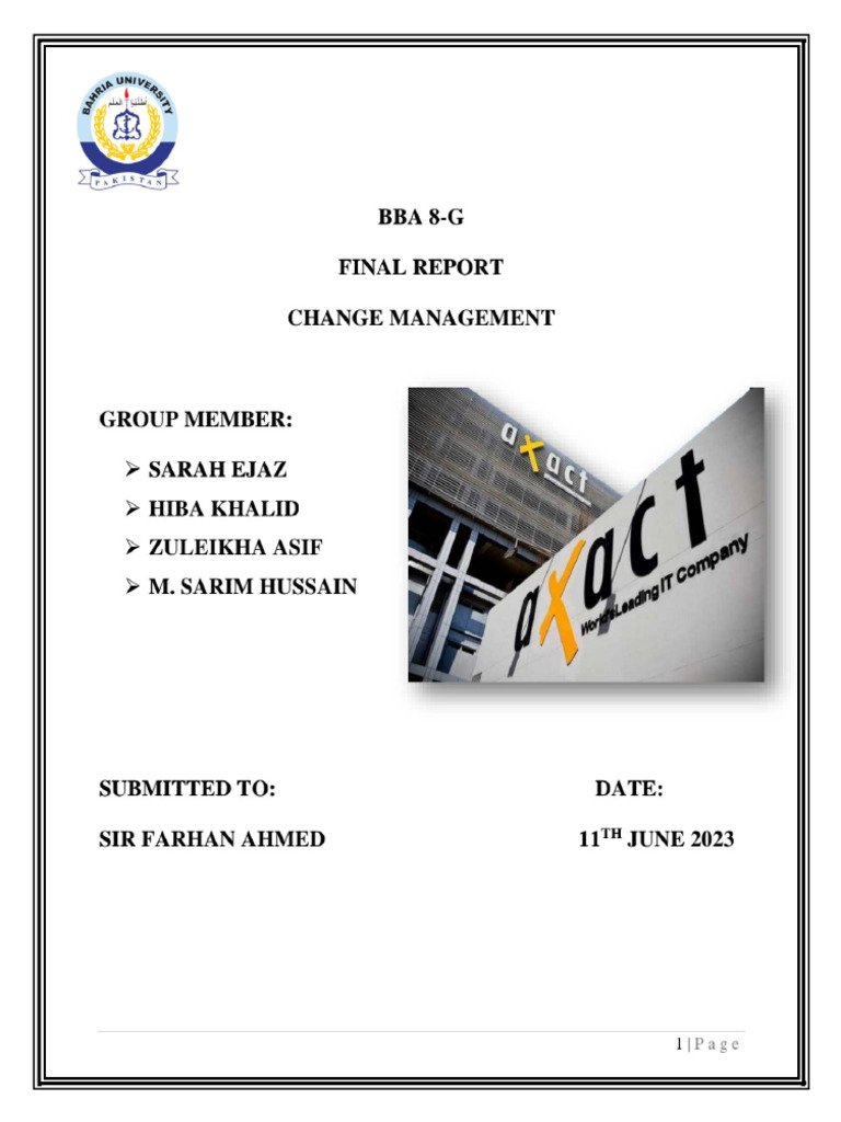 Change Management Final Assig | PDF