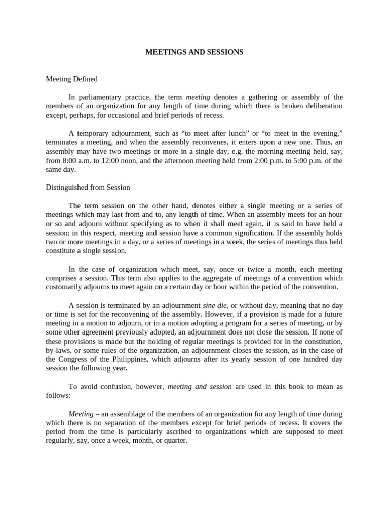 Unit 3. Meetings and Sessions | PDF