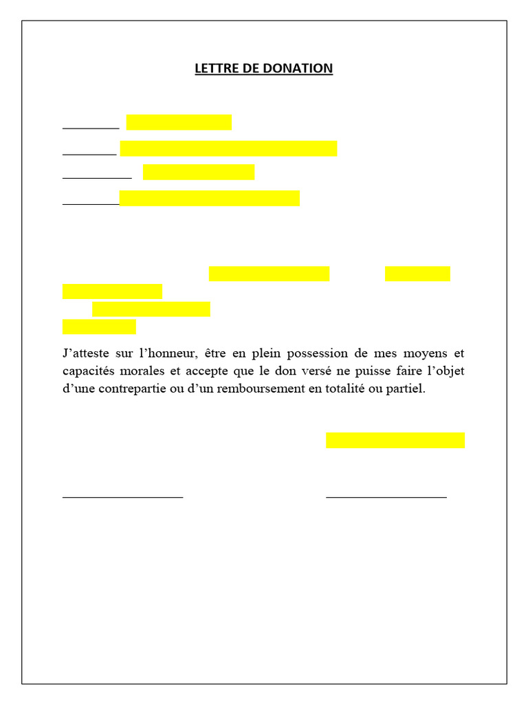 Attestation de Don | PDF