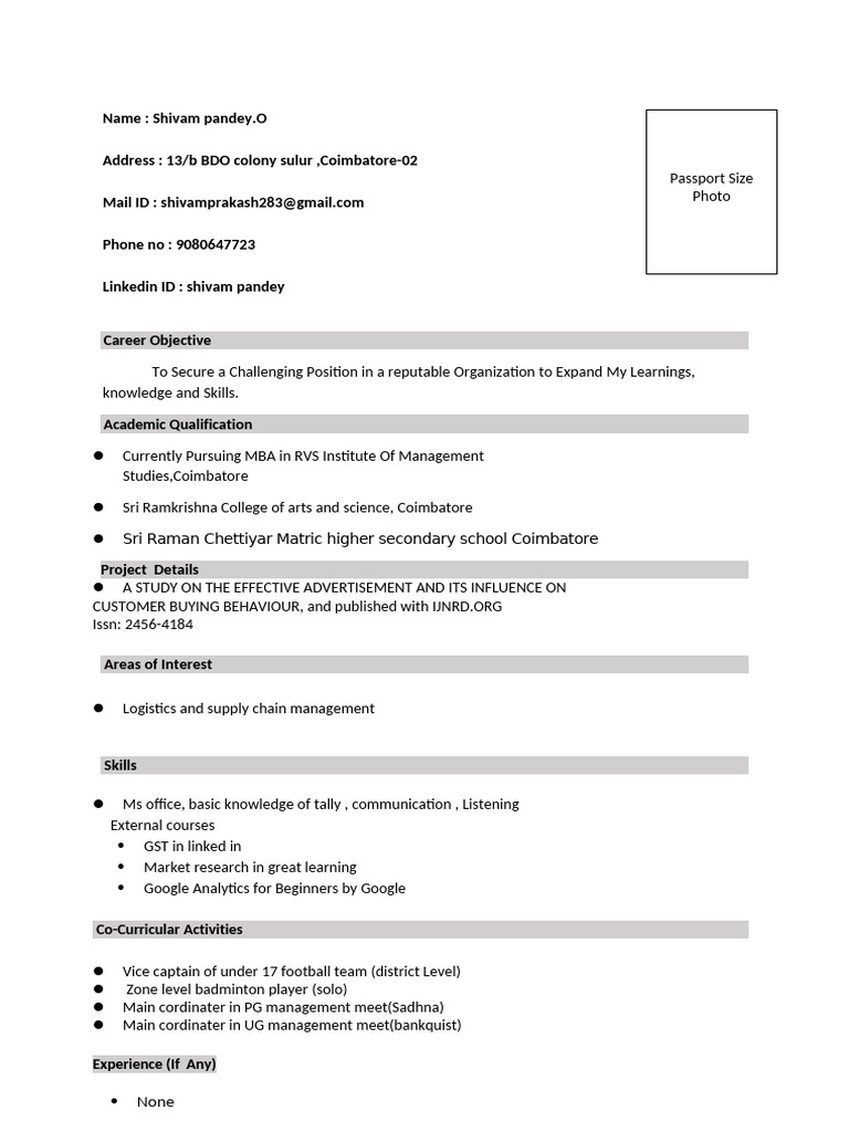 Shivam Resume | PDF