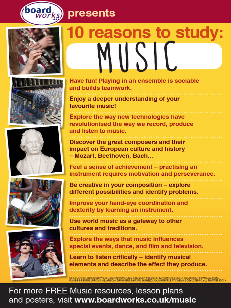 Boardworks Music Reasons Poster | PDF