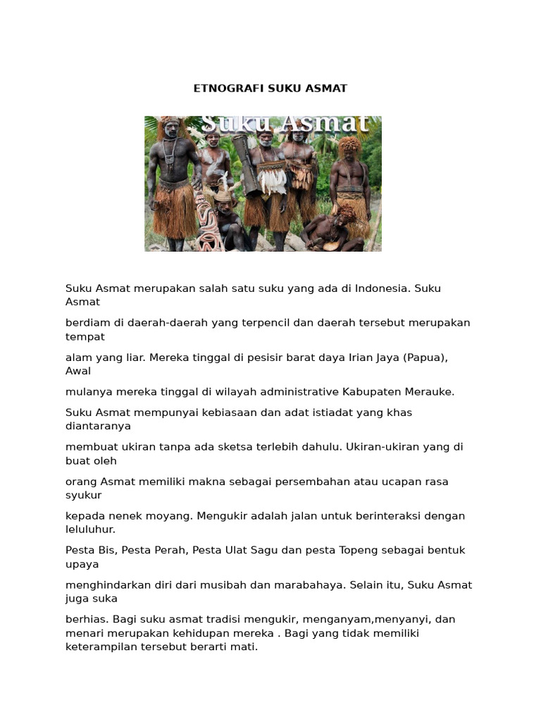 Etnografi Suku Asmat | PDF