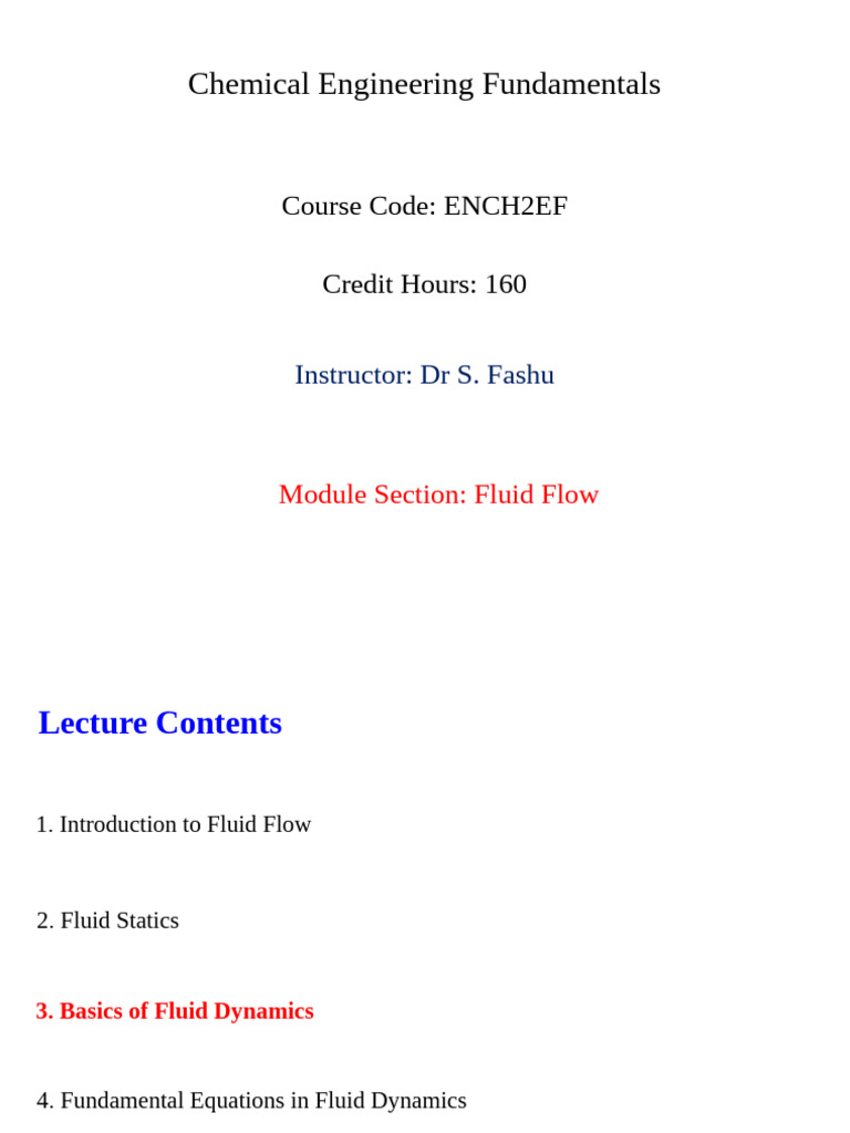 Lecture 3a Fluid Dynamics Basics | PDF