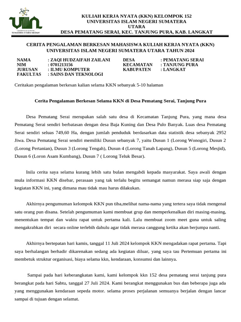 Cerita - Pengalaman - Berkesan - Zaqi Hudzaifah - Salin 2 | PDF