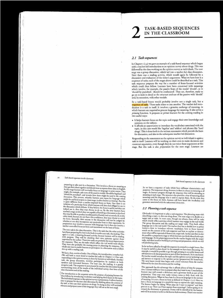 Willis and Willis 2007 Task Sequences Chapter 2 | PDF