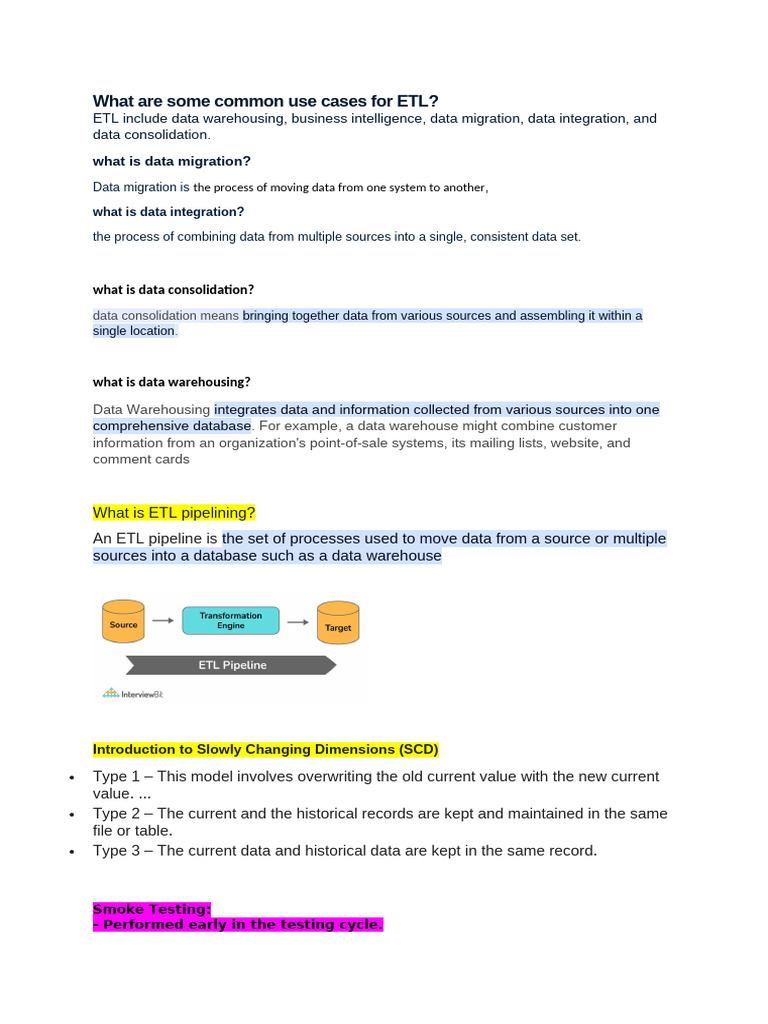 What Are Some Common Use Cases For ETL?: What Is Data Migration? | PDF