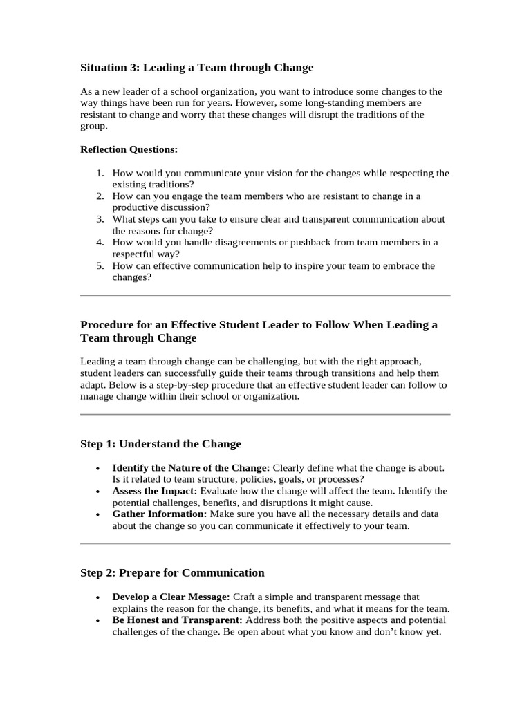 Leading A Team Through Change | PDF