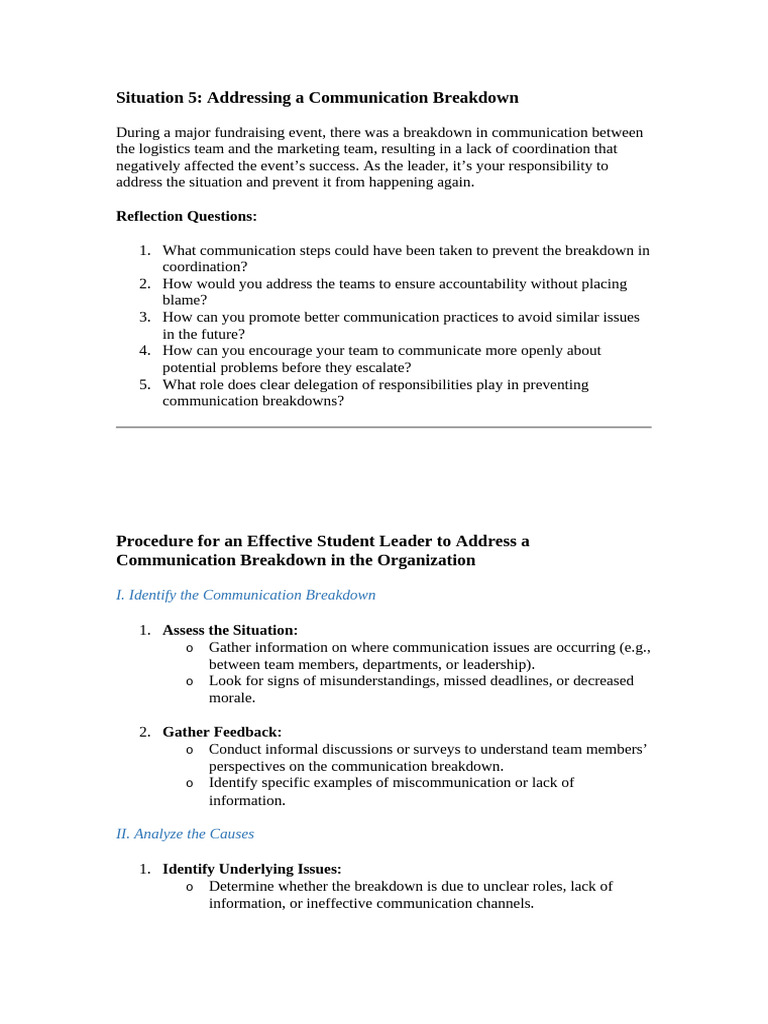 Addressing A Communication Breakdown | PDF