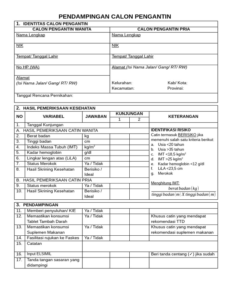 Draft - Form Manual Pendampingan | PDF