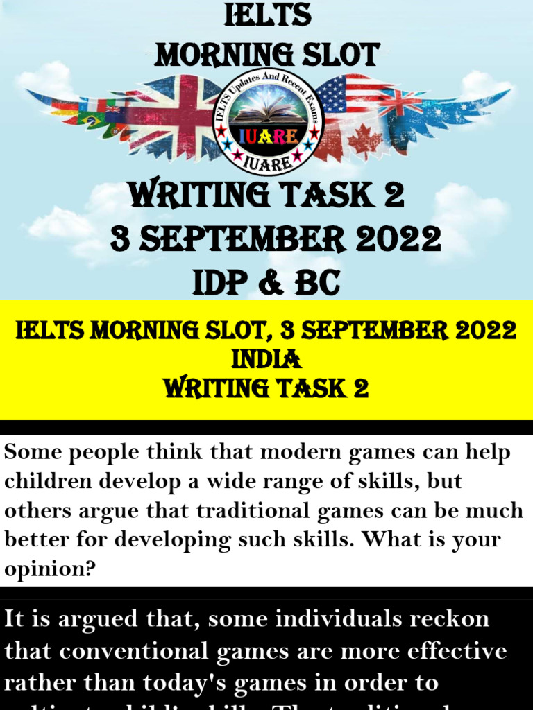 3 September 2022 Writing Task 2 Morning | PDF
