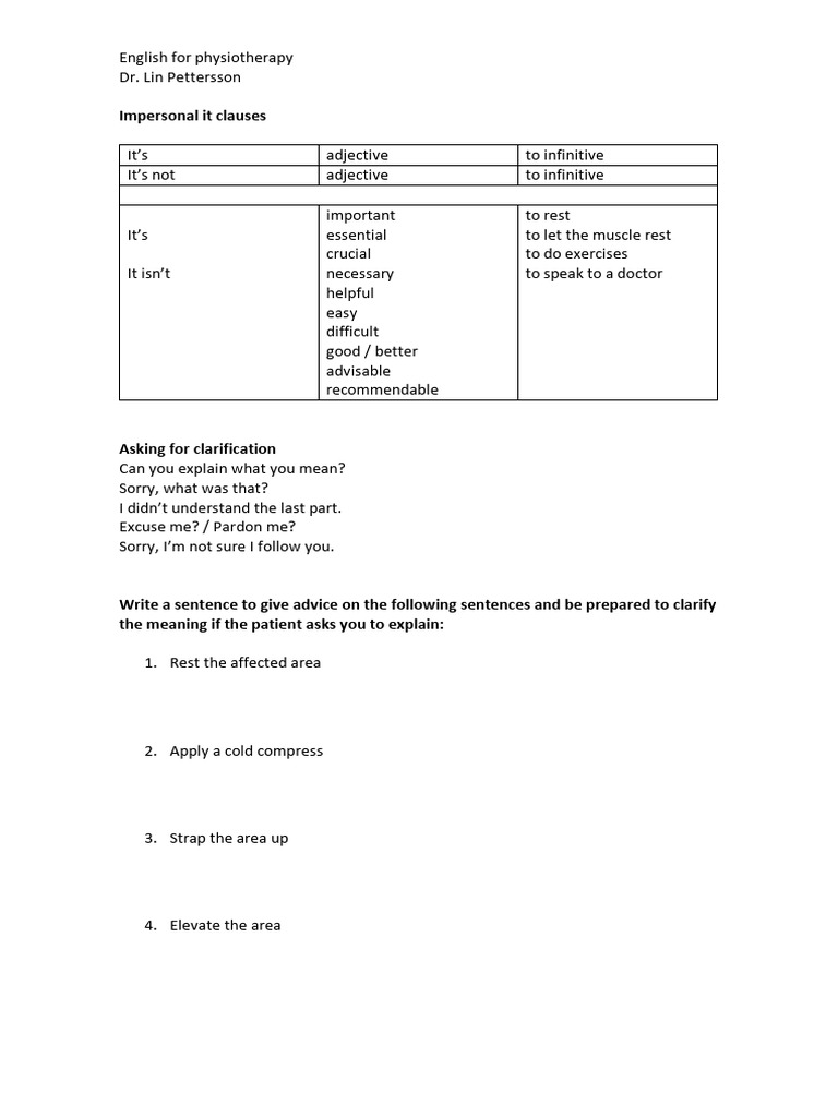 Worksheet RICE protocol | PDF