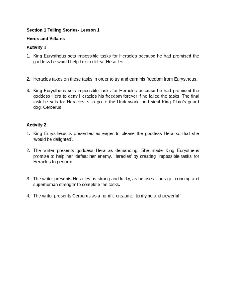 Section 1 Telling Stories | PDF