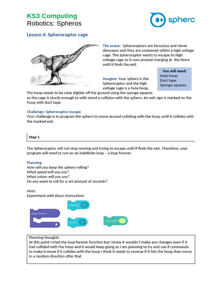 Sphero Robotics Challenge: Escape Game | PDF | Robotics | Technology & Engineering