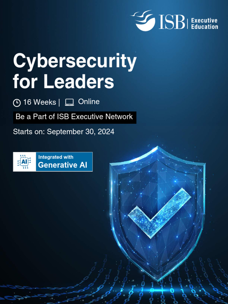 ISB Cybersecurity For Leaders Brochure | PDF | Computer Security | Security