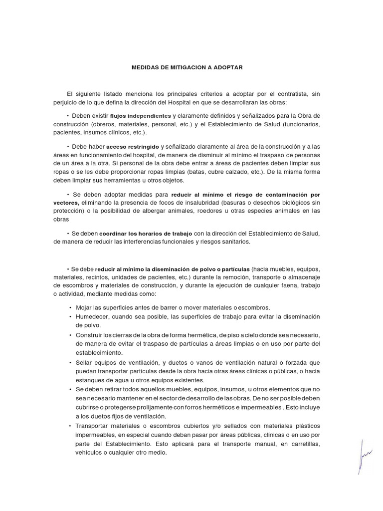Medidas Mitigación | PDF
