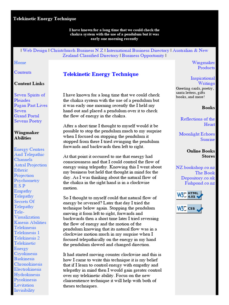 Telekinetic Energy Technique | PDF