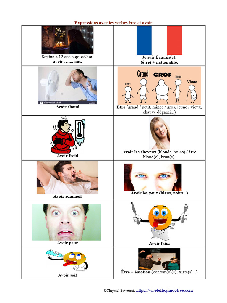 expressions avec être et avoir | PDF