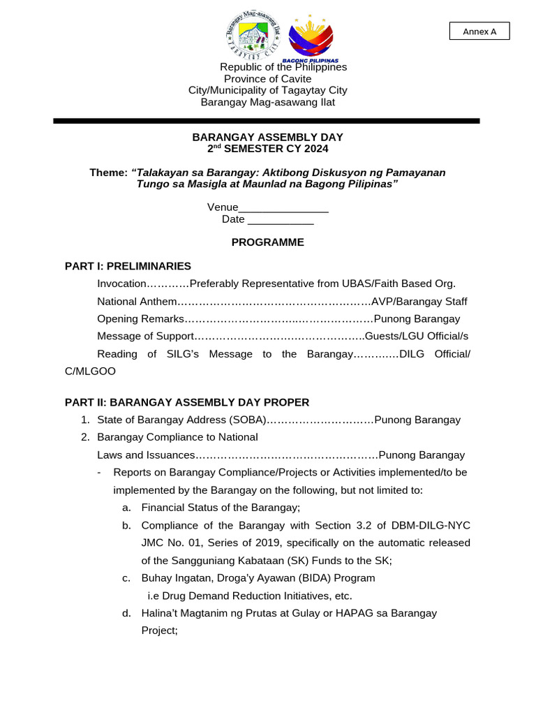 Annex A - Programme Template | PDF