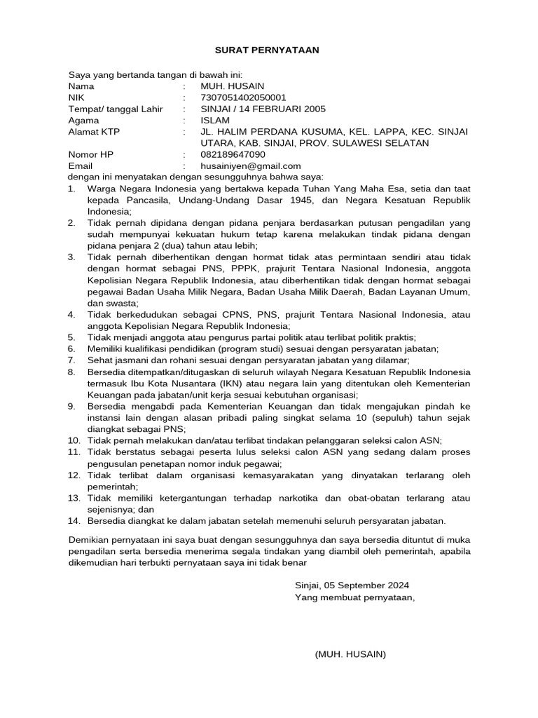 Pernyataan Iyen | PDF
