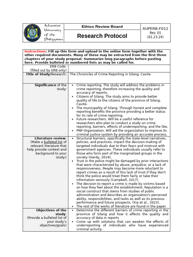 updated research protocol | PDF updated research protocol | PDF