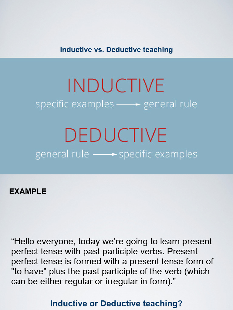 Inductive Vs Deductive Teaching | PDF