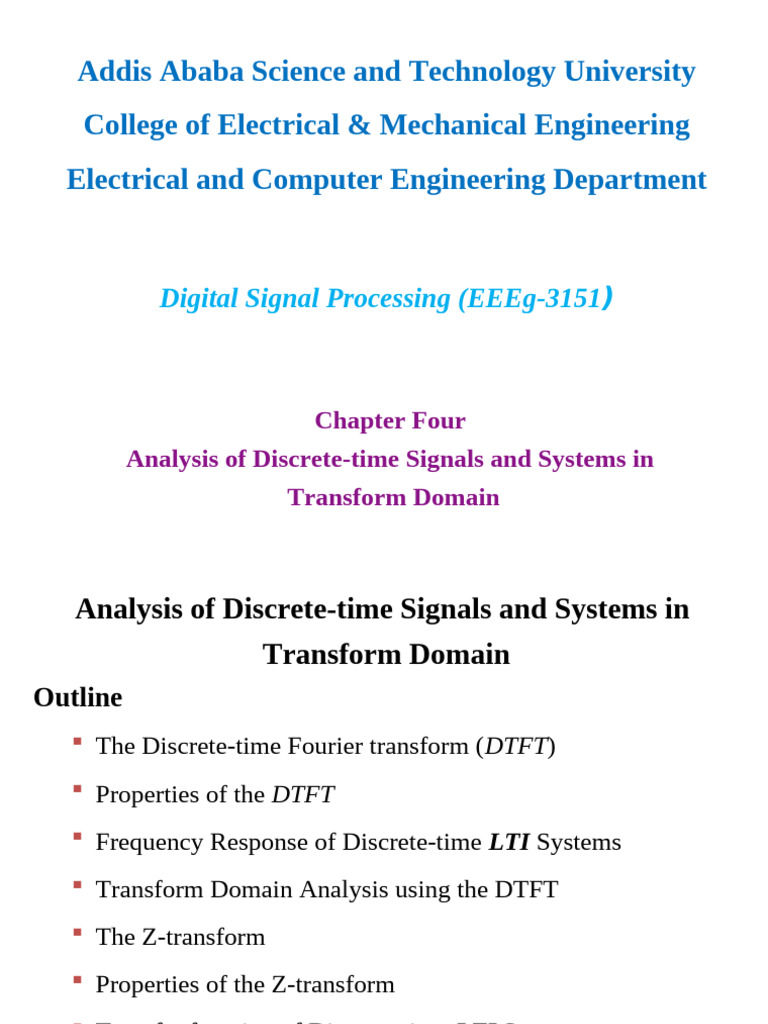 04-Transform Domain Analysis | PDF