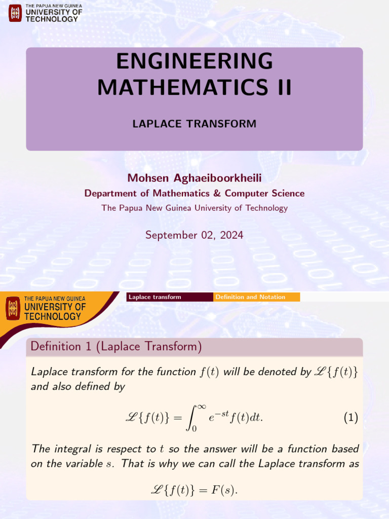 laplace transform | PDF