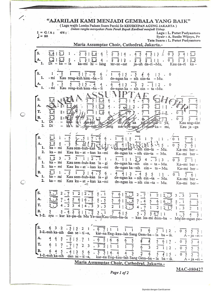 Ajarilah Kami Menjadi Gembala Yang Baik | PDF